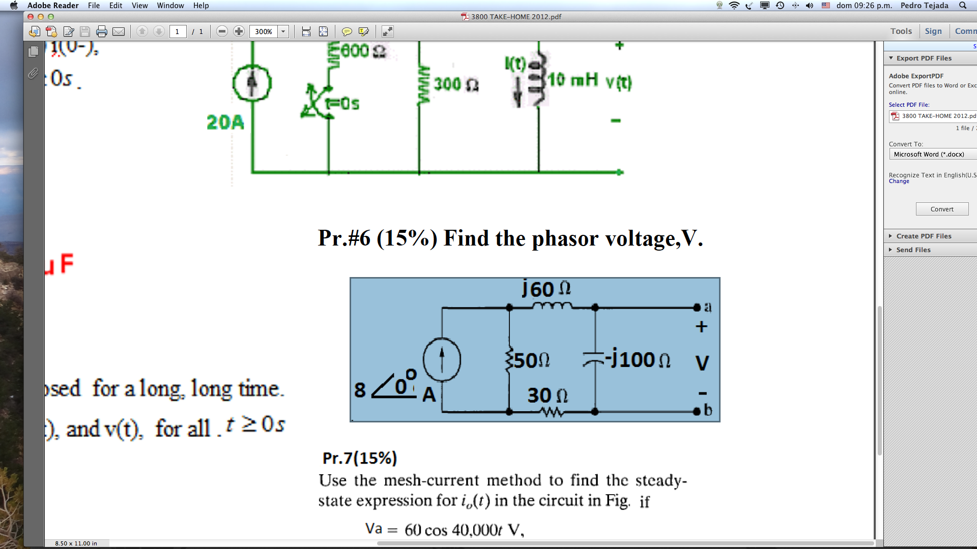 Solved Find the phasor voltage, V. Use the mesh-current to | Chegg.com