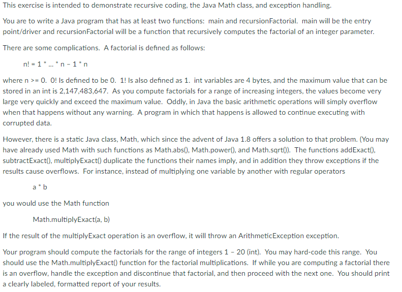 Solved This exercise is intended to demonstrate recursive | Chegg.com