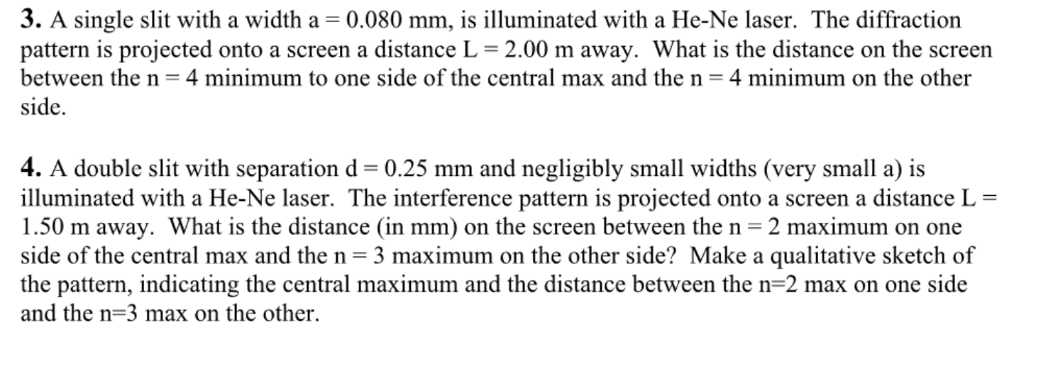 Solved A single slit with a width a = 0.080 mm, is | Chegg.com