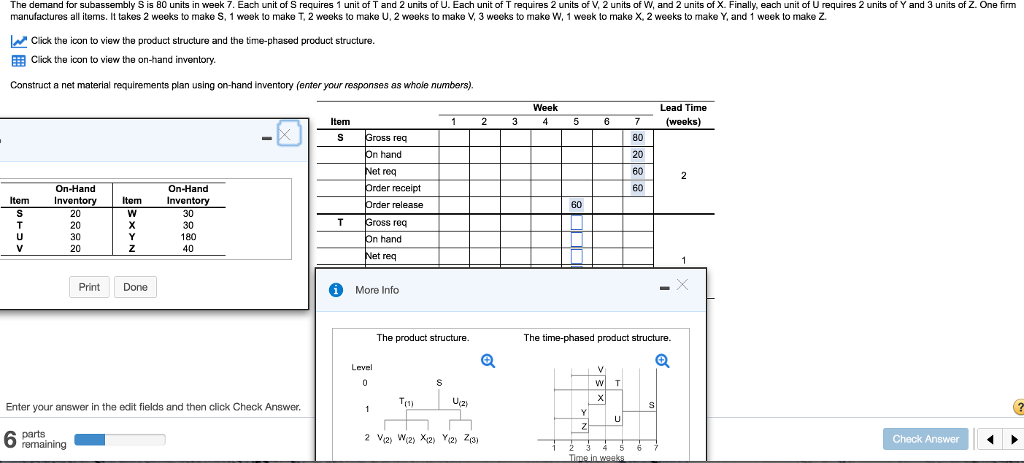 Solved Construct a net material requirements plan using? | Chegg.com