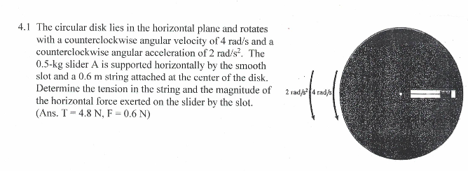Solved 4.1 The circular disk lies in the horizontal plane | Chegg.com
