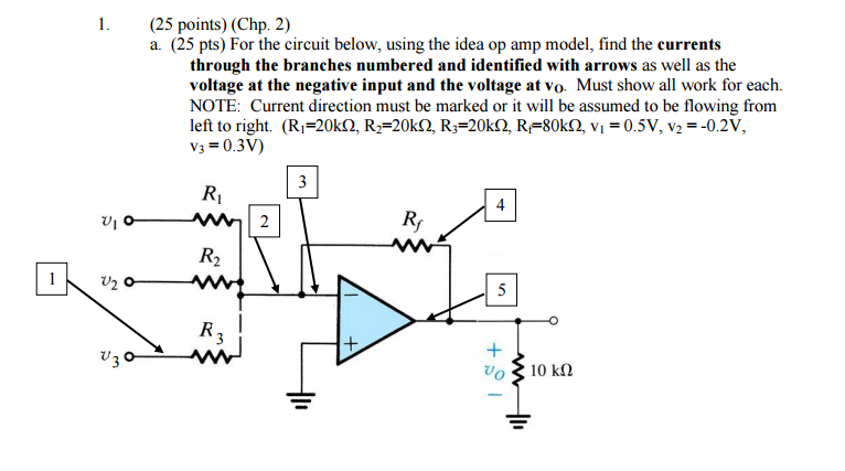 Solved For the circuit below, using the idea op amp model, | Chegg.com