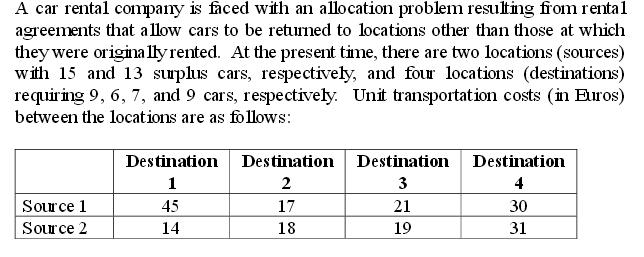 Solved a) Use the transportation simplex algorithm to | Chegg.com