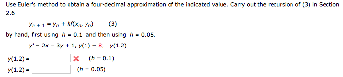Solved Use Euler's method to obtain a four-decimal | Chegg.com Solved Use Euler's method to obtain a four-decimal | Chegg.com