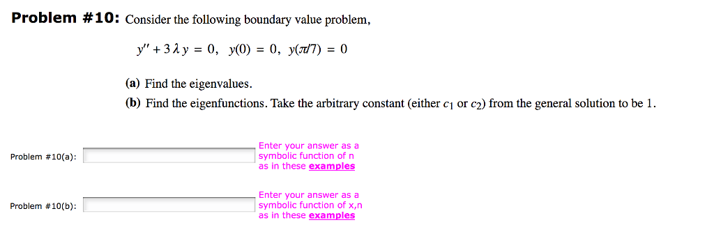 Solved Consider the following boundary value problem, y Solved Consider the following boundary value problem, y