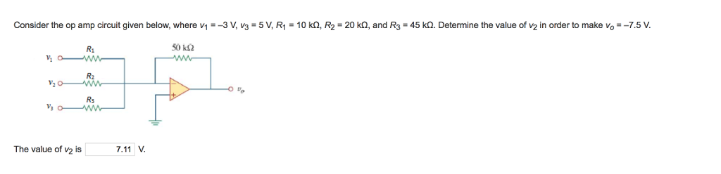 Solved Consider the op amp circuit given below, where v1 = | Chegg.com