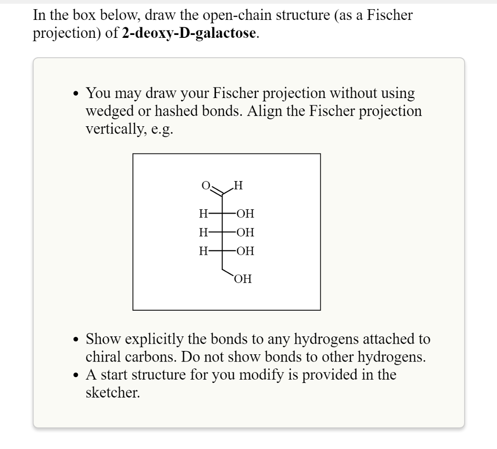 Solved In the box below, draw the open-chain structure (as | Chegg.com