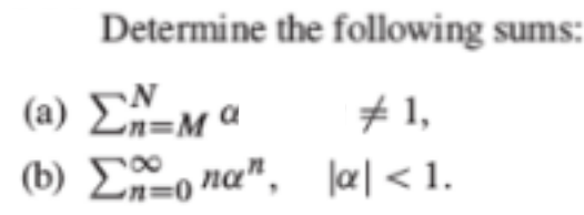 Solved Determine the following sums: | Chegg.com