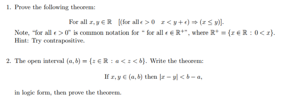 Solved Prove the following theorem: For all x, y Element R | Chegg.com