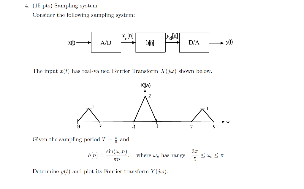 Sampling system Consider the following sampling | Chegg.com