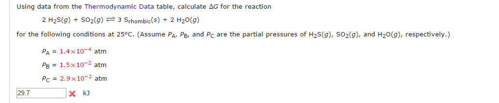 Solved Using data from the Thermodynamic Data table, | Chegg.com