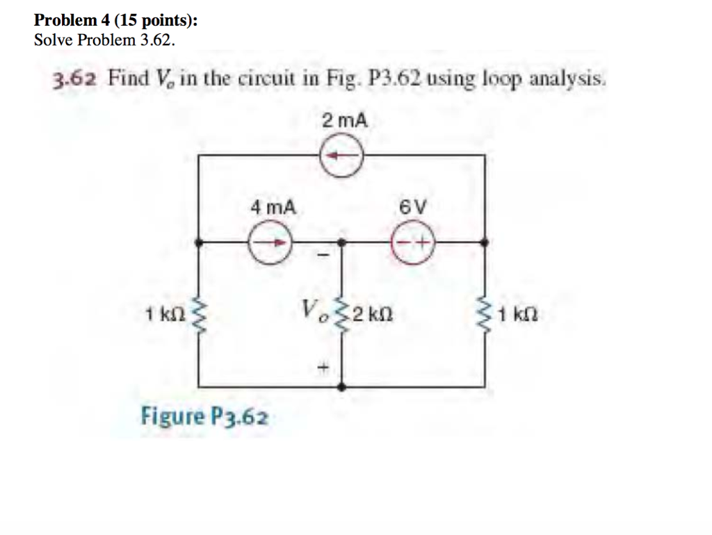 Solved Find Vo In The Circuit In Fig P362 Using Loop 
