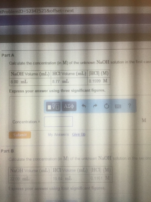 Solved Calculate the concentration (in M) of the unknown | Chegg.com