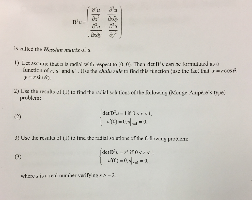 Solved One says that a function u of the two variables x and | Chegg.com