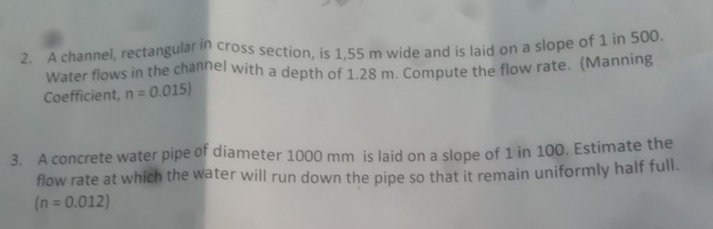 Solved A channel, rectangular in cross section, is 1, 55 m | Chegg.com