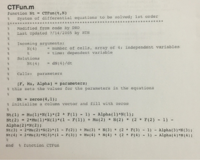 Modify similar to this code please using matlab | Chegg.com