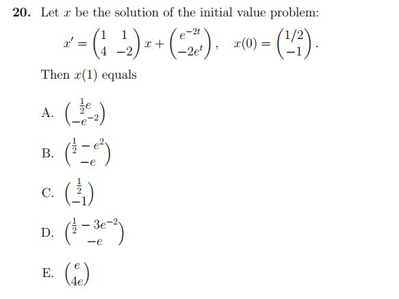 Solved Let x be the solution of the initial value problem: | Chegg.com