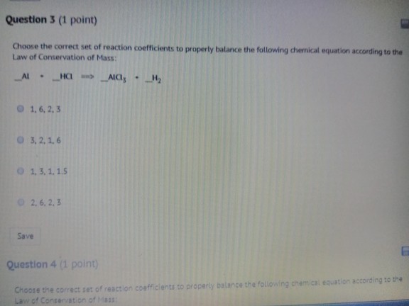 Solved Question 2 (1 point) Choose the correct set of | Chegg.com