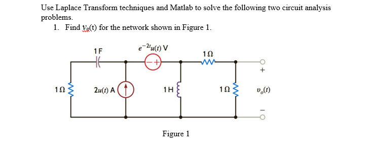 Solved Use Laplace Transform techniques and Matlab to solve | Chegg.com