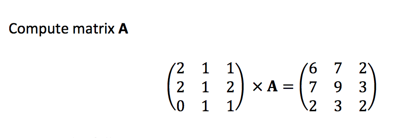 Solved Compute matrix A 6 7 2 2 3 2 | Chegg.com