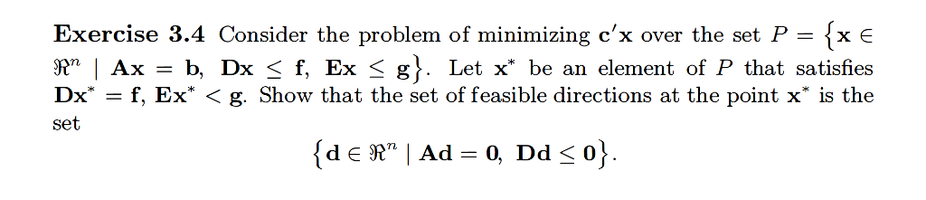 Solved Exercise 3.4 Consider the problem of minimizing cx | Chegg.com