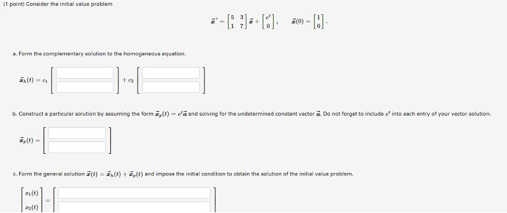 Solved 1 point) Consider the initial value problem 0(0) a. | Chegg.com