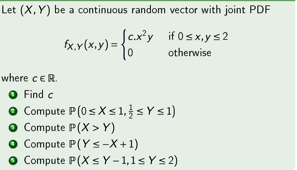 Solved Let (X, Y) be a continuous random vector with joint | Chegg.com