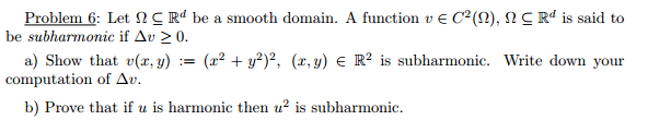Solved Let Ohm R^d be a smooth domain. A function v element | Chegg.com