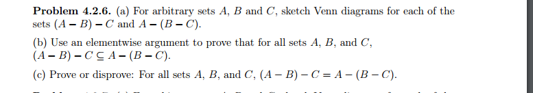 Solved (a) For arbitrary sets A, B and C, sketch Venn | Chegg.com