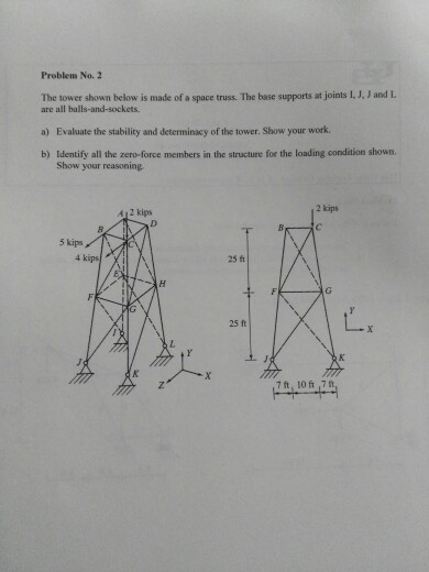 Solved Problem No. 2 The tower shown below is made of a | Chegg.com