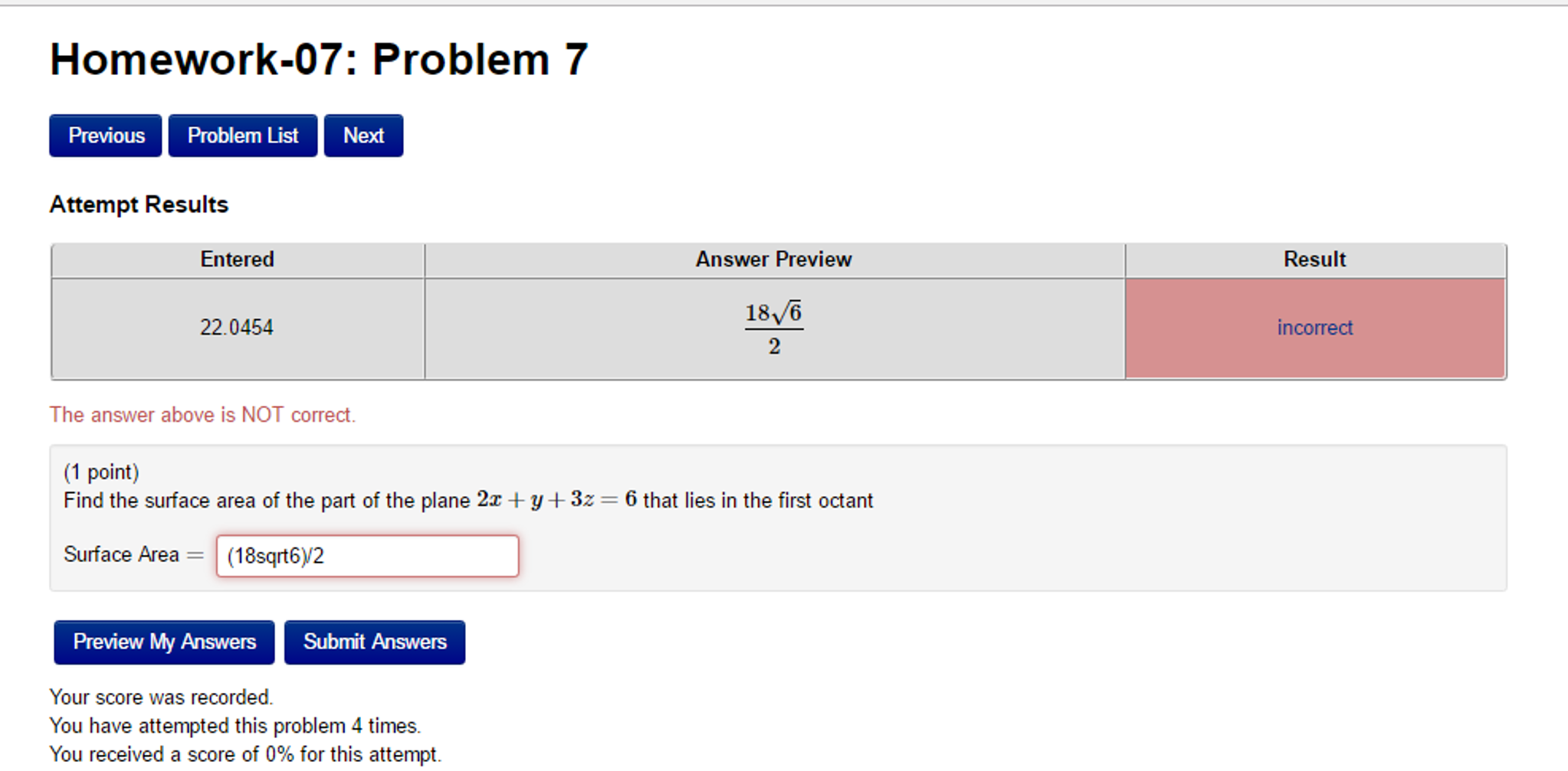 Solved Find The Surface Area Of The Part Of The Plane 2x Y