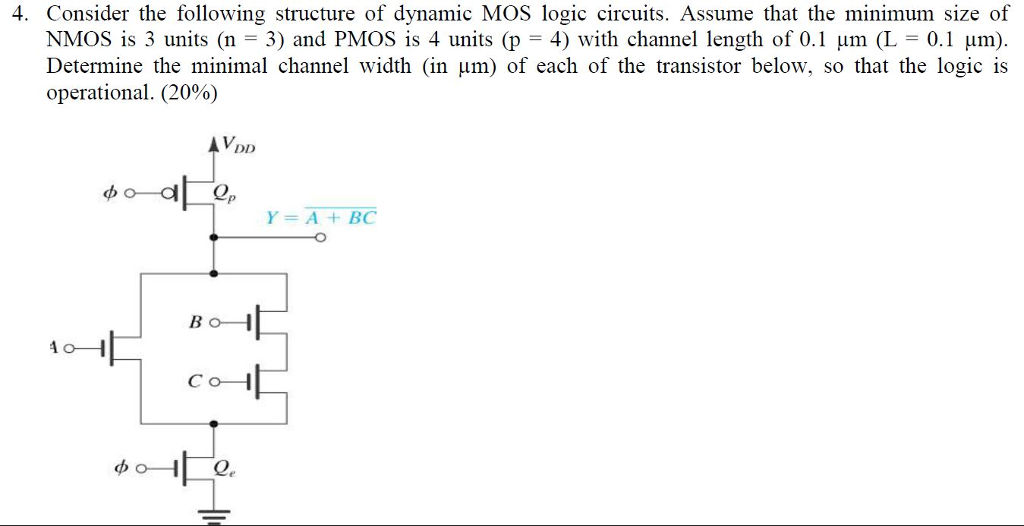 Solved Consider the following structure of dynamic MOS logic | Chegg.com