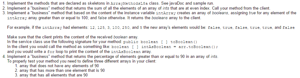 Solved 1. Implement the methods that are declared as | Chegg.com