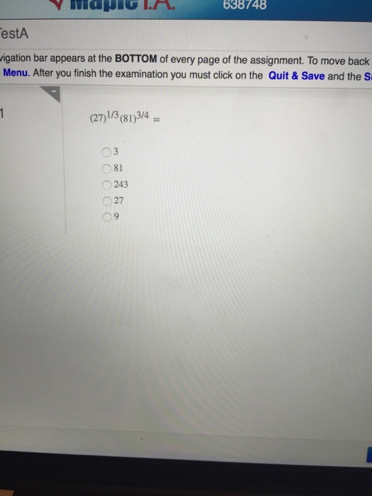 Solved 27 1 3 81 3 4 3 81 243 27 9 Chegg