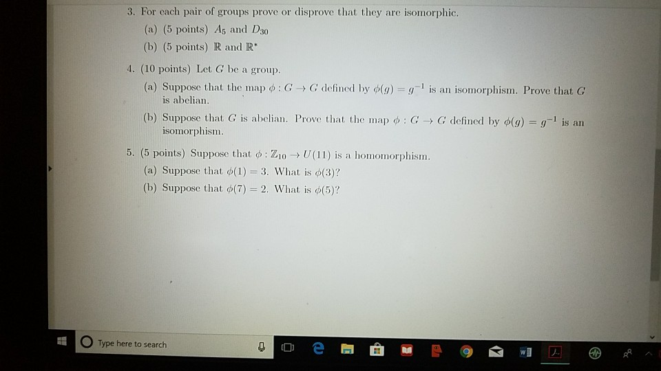 Solved 3. For cach pair of groups prove or disprove that | Chegg.com Solved 3. For cach pair of groups prove or disprove that | Chegg.com