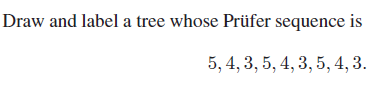 Solved Draw and label a tree whose Prüfer sequence is 5, | Chegg.com