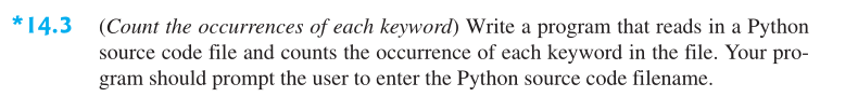 Solved *14.3 (Count the occurrences of each keyword) Write a | Chegg.com