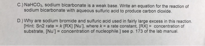 Solved NaHCO_3, sodium bicarbonate is a weak base. Write an | Chegg.com