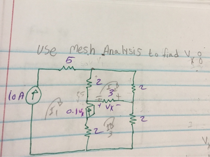 Solved Use mesh Analysis to find V_X | Chegg.com