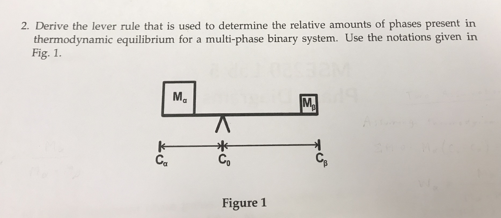 Solved 2. Derive the lever rule that is used to determine | Chegg.com