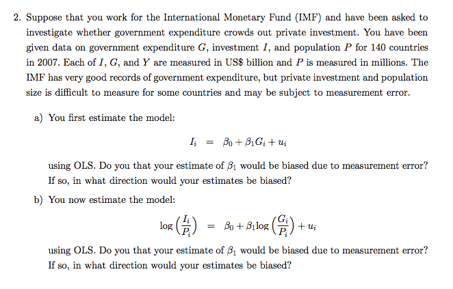 Solved Suppose that you work for the International Monetary | Chegg.com