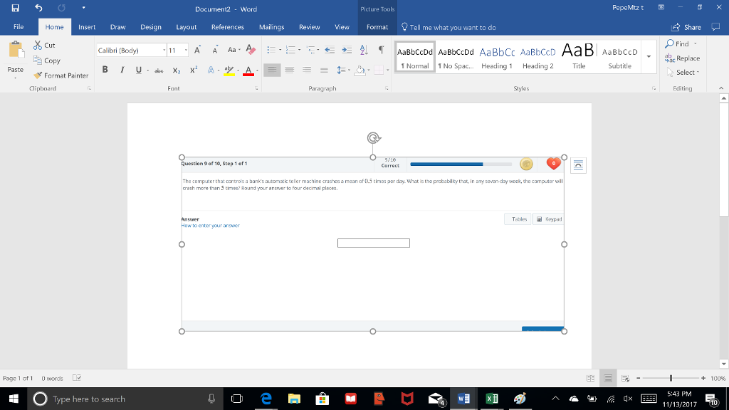 Solved Document2 - Word Picture Tools PepeMtzt困 Insert Draw | Chegg.com