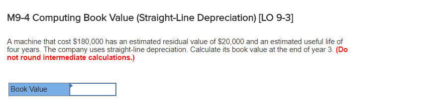 Solved M9-4 Computing Book Value (Straight-Line | Chegg.com