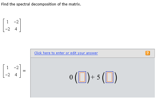 Solved Find the spectral decomposition of the matrix Click | Chegg.com