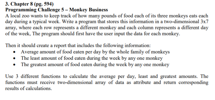 Solved 3. Chapter 8 (pg. 594) Programming Challenge 5 - | Chegg.com