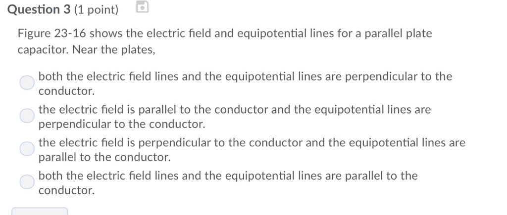 Solved Question 3 (1 point) Figure 23-16 shows the electric | Chegg.com