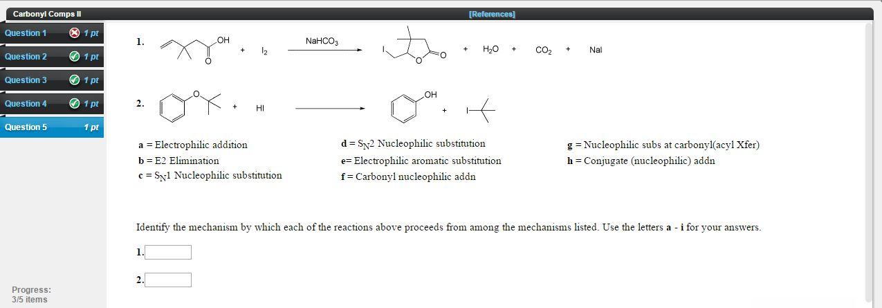 Solved a = Electrophilic addition b = E2 Elimination c = SN1 | Chegg.com