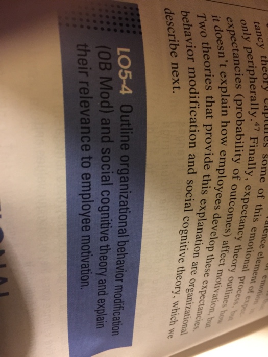 Solved LO5-4 Outline organizational behavior modification | Chegg.com