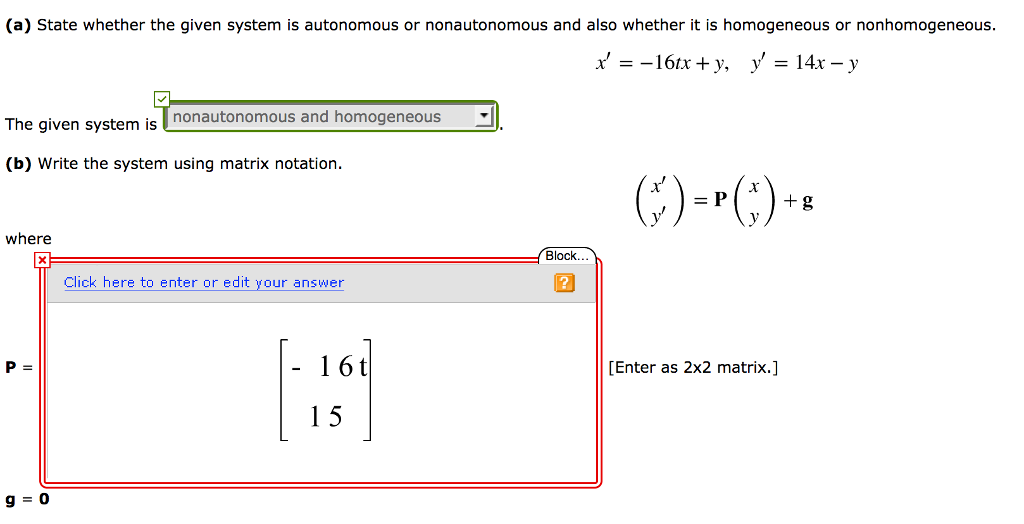 Solved State whether the given system is autonomous or | Chegg.com