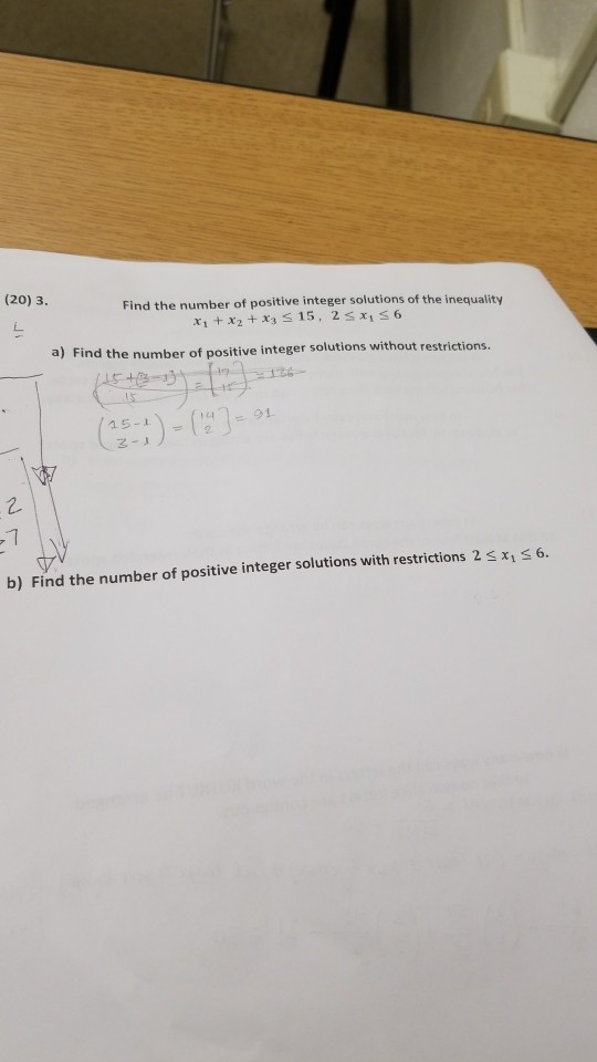 Solved (20) 3. Find the number of positive integer solutions | Chegg.com